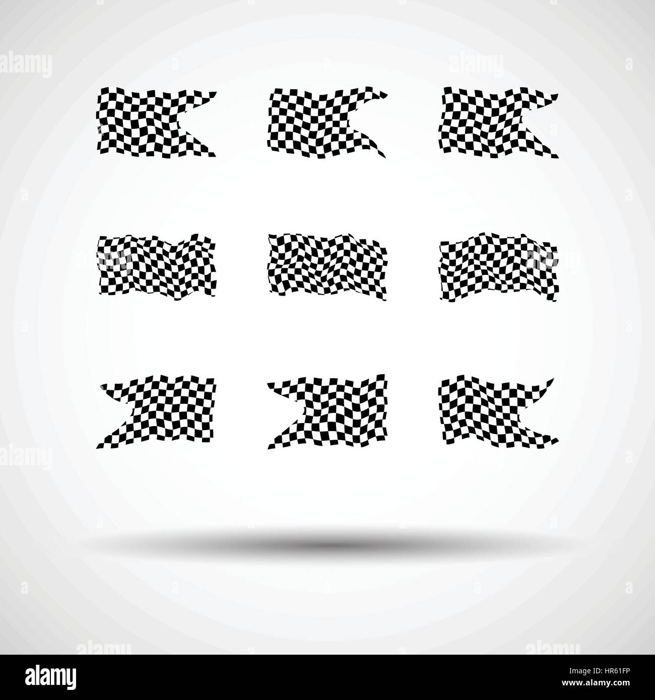 Racing background set collection of 9 checkered flags vector illustration. EPS10 Stock Vector ...