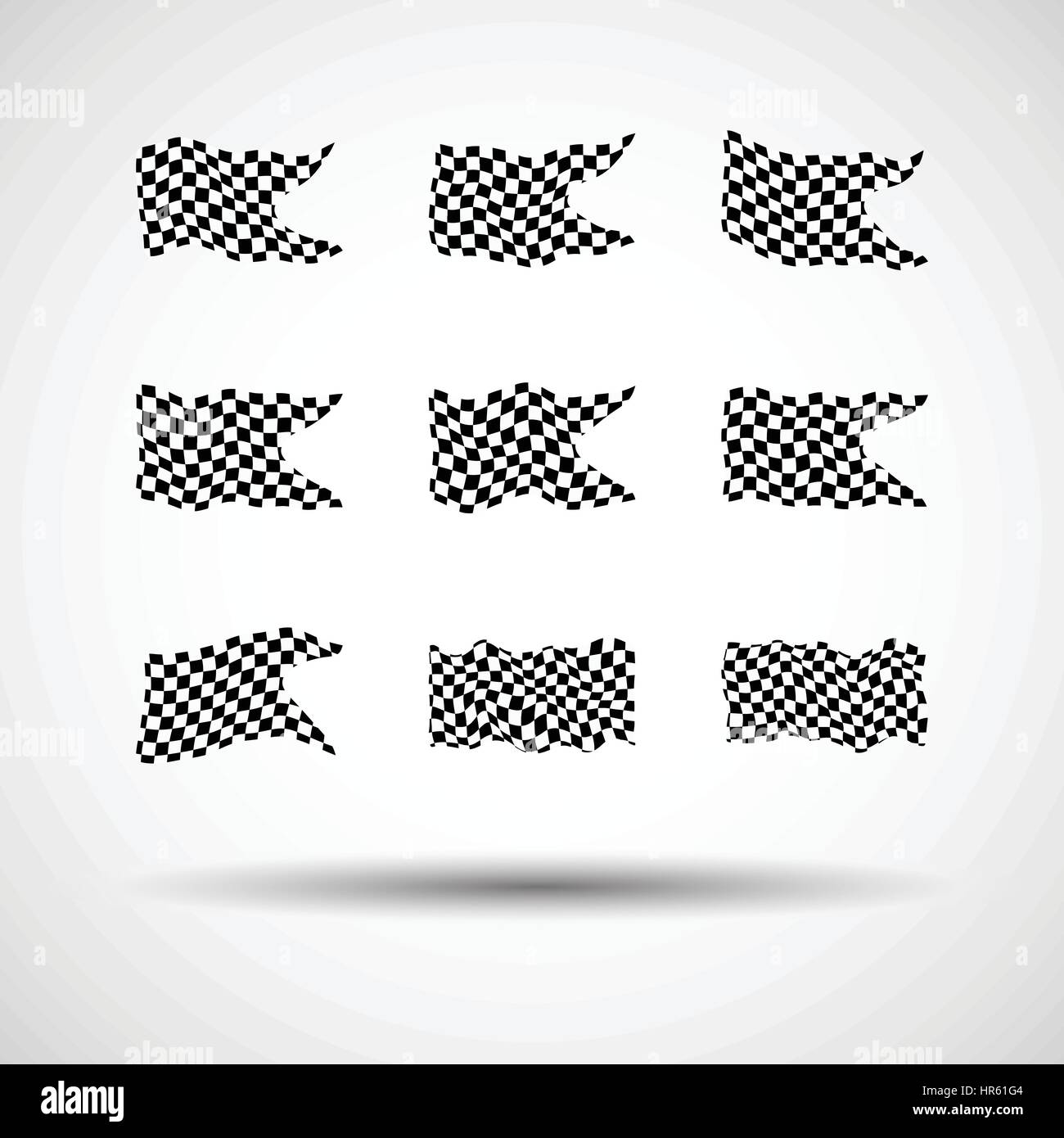 Racing background set collection of 9 checkered flags vector illustration. EPS10 Stock Vector ...