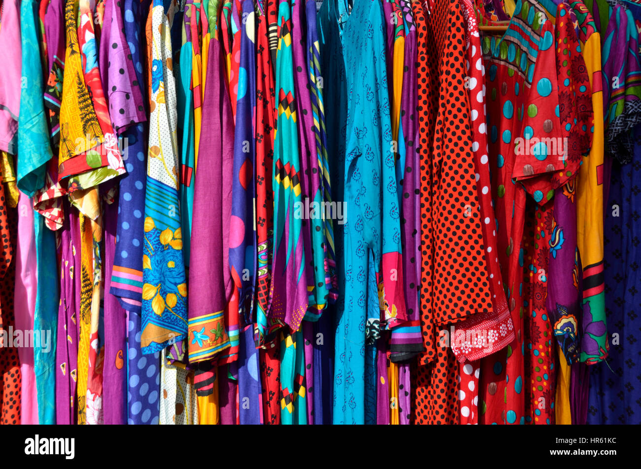 Indian sari dresses on display outside a shop Stock Photo - Alamy
