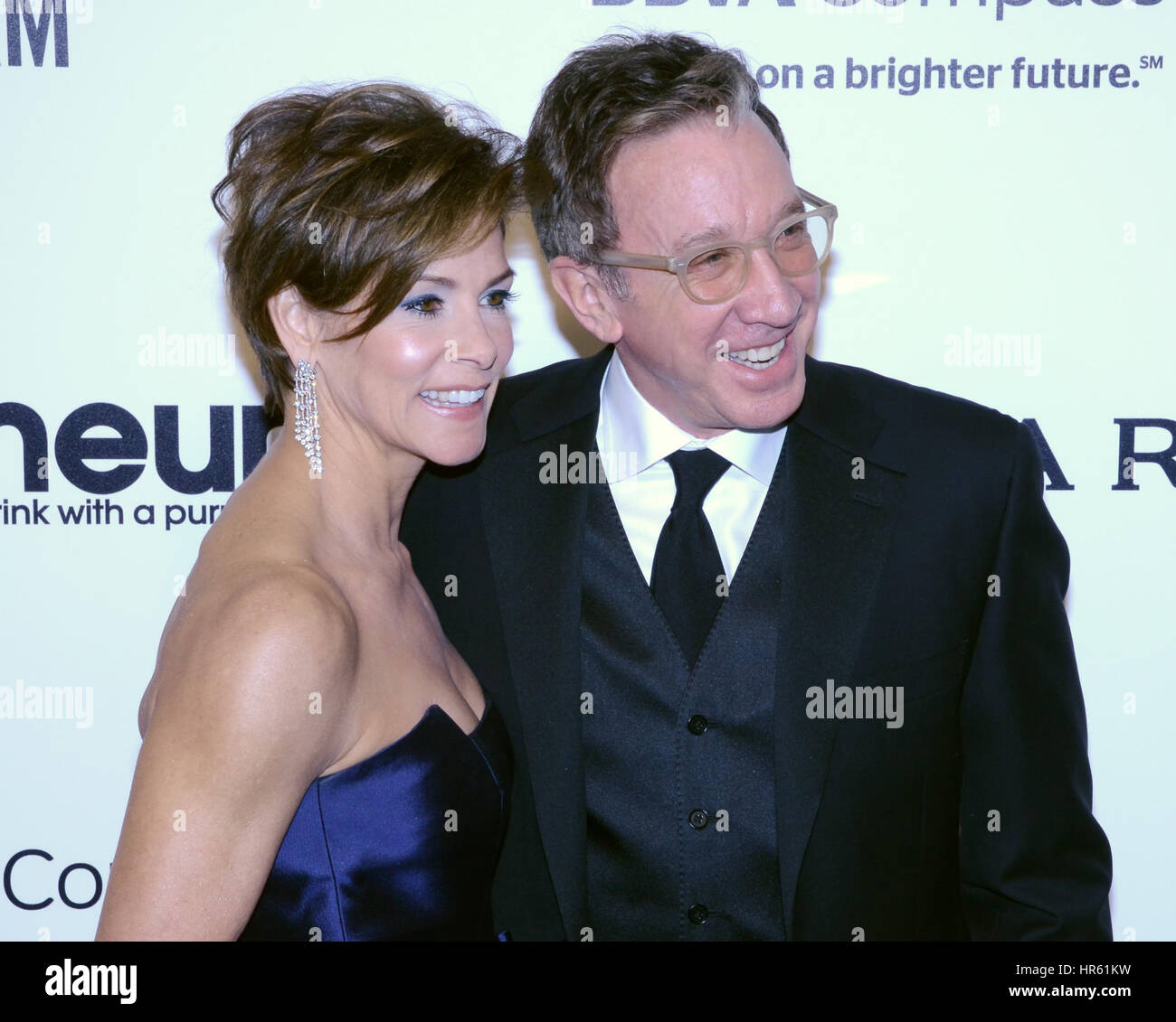 Jane Hajduk and Tim Allen arriving at the Elton John Oscar Party in ...