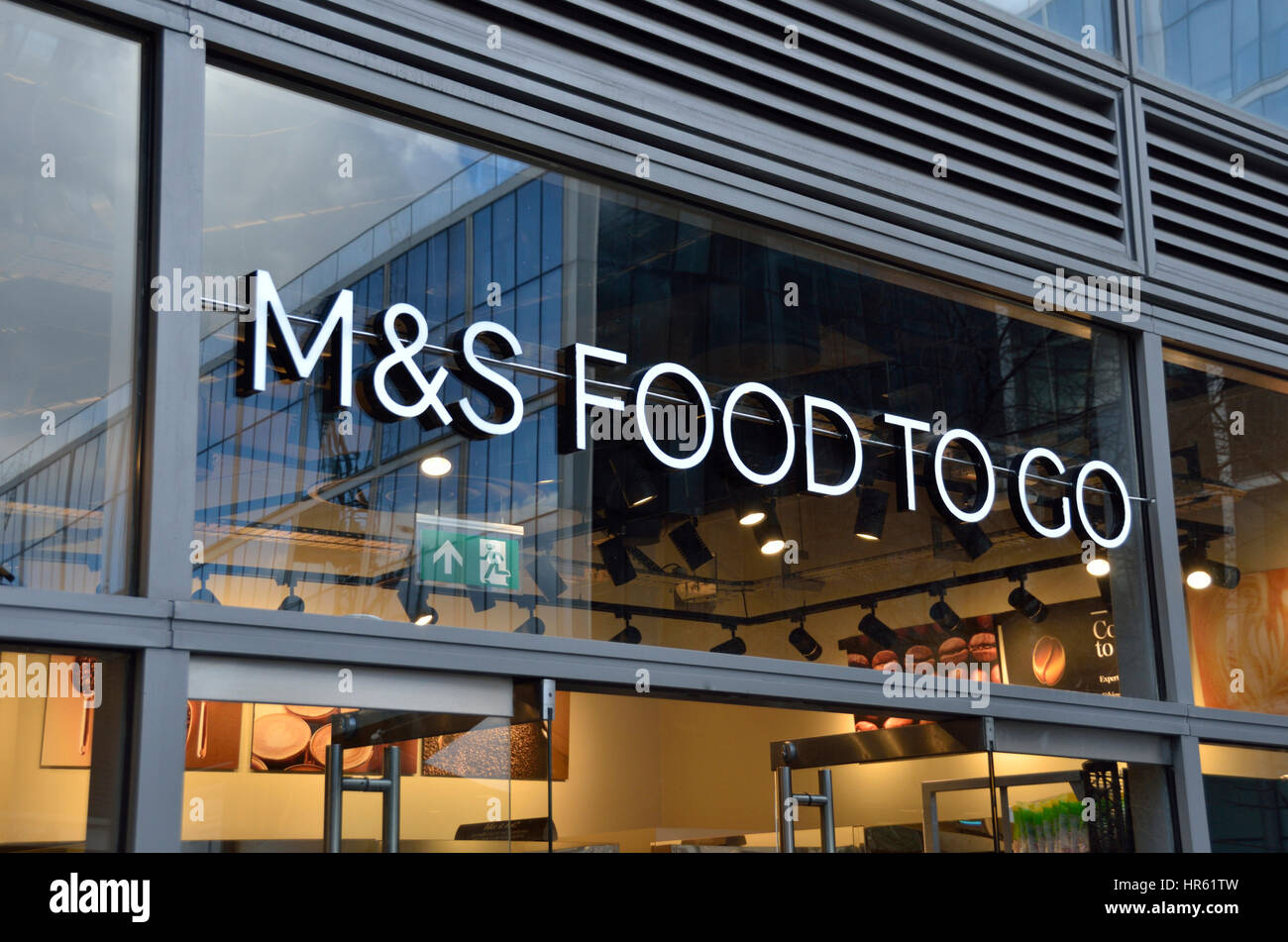 M and S Food to Go Marks and Spencer sign Stock Photo - Alamy