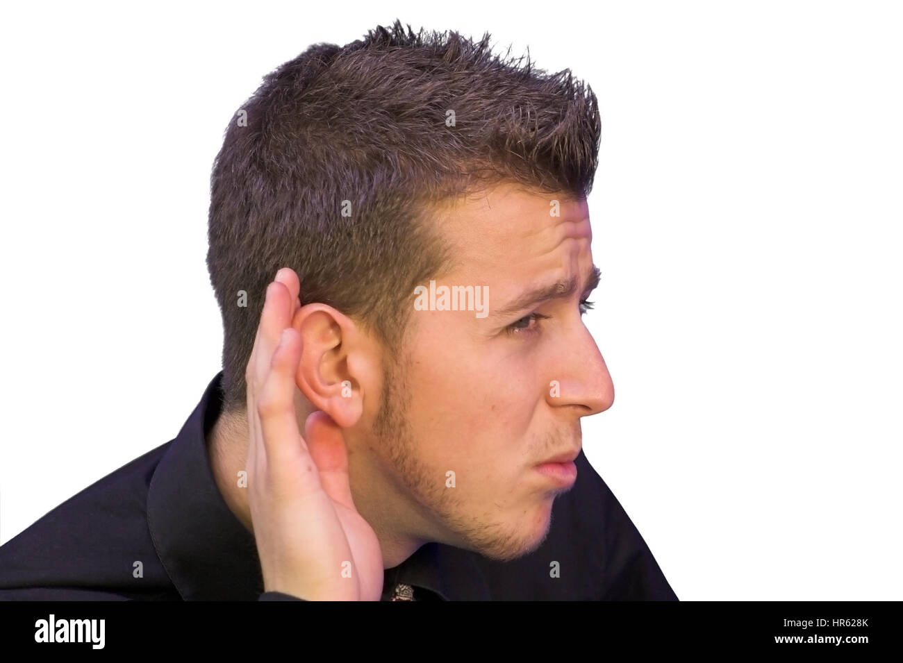 Hand on ear hi-res stock photography and images - Alamy