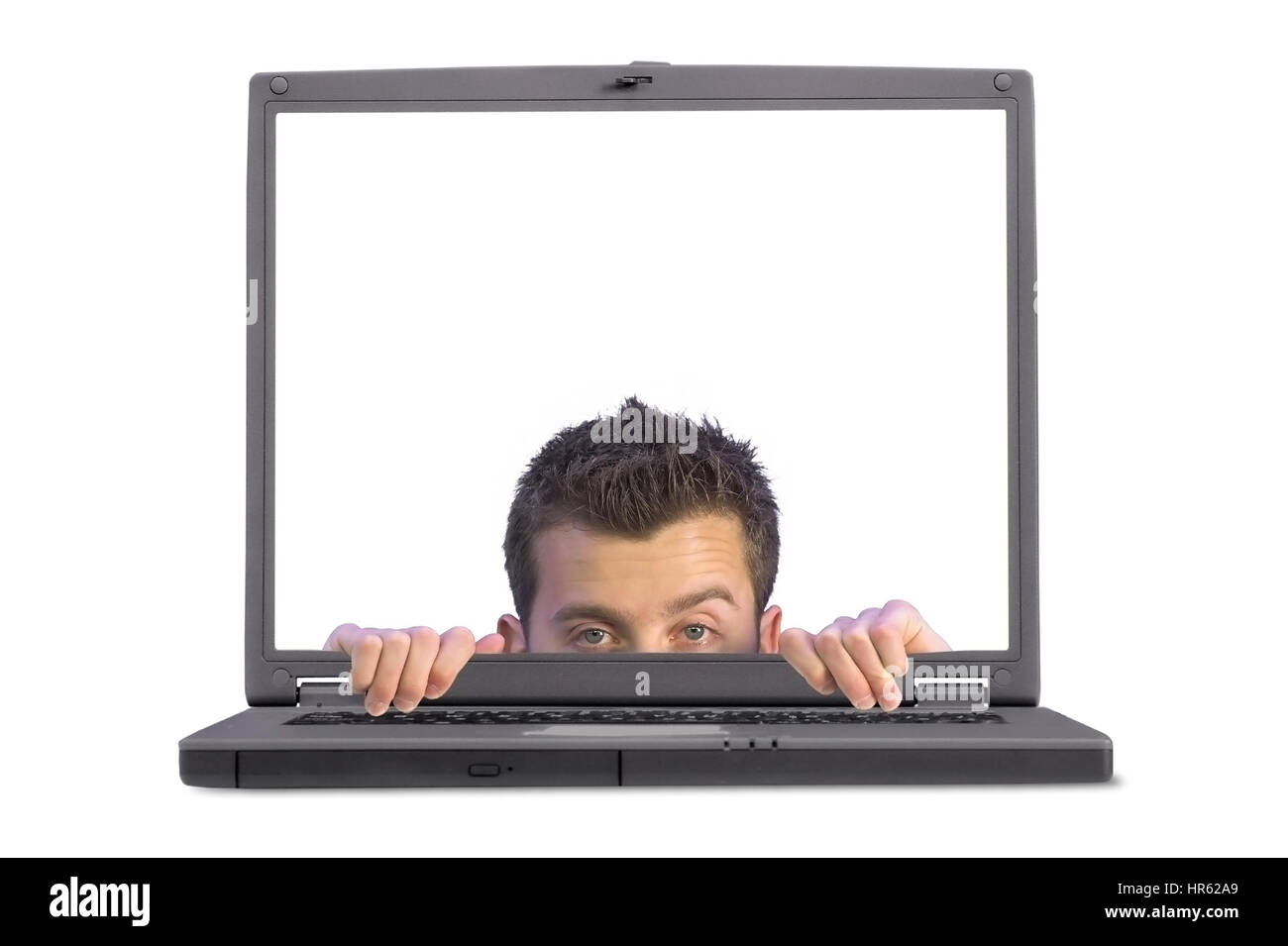 Watching computer screen Cut Out Stock Images & Pictures - Alamy