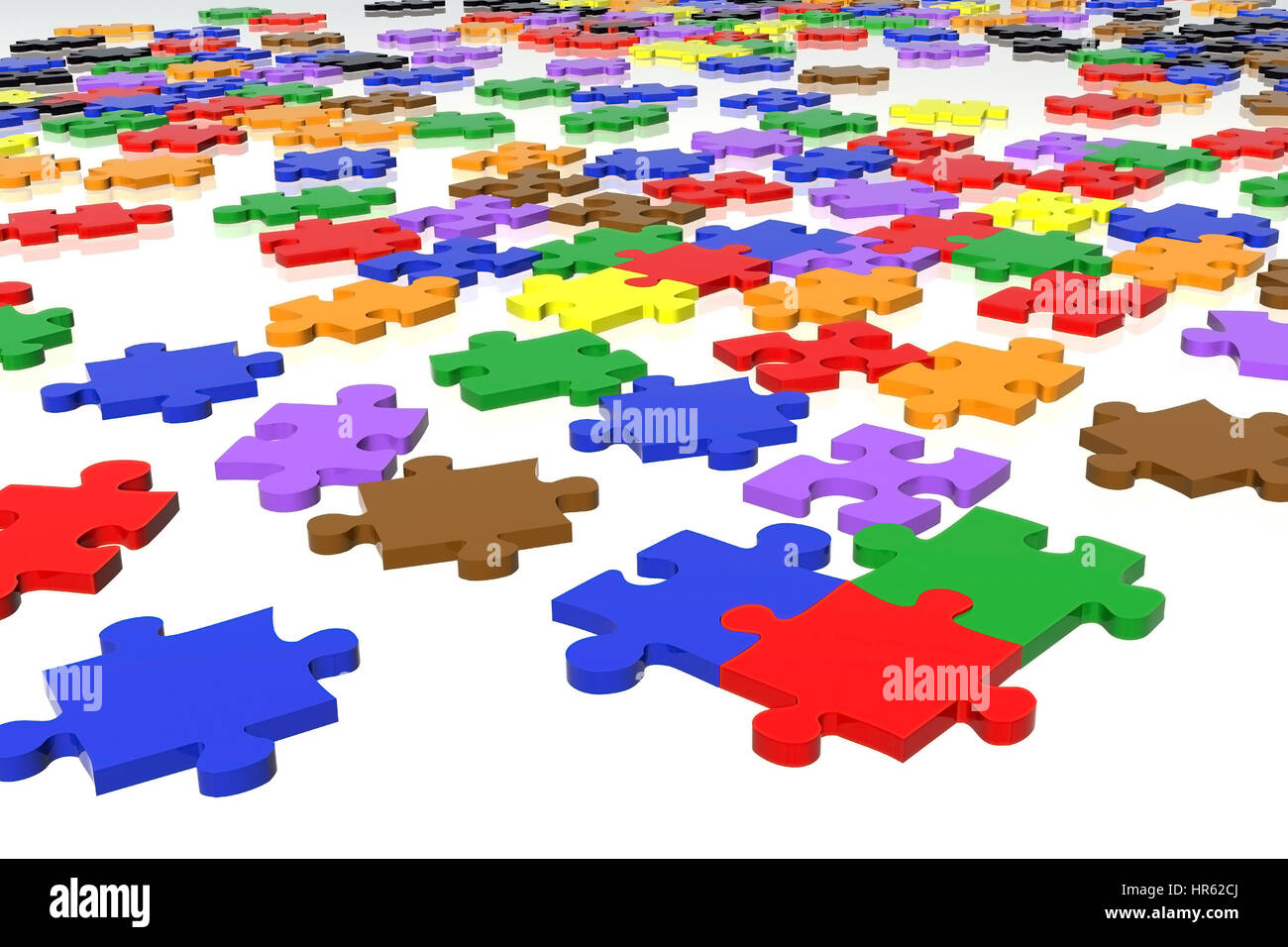 multicolour puzzle in 3d Stock Photo - Alamy