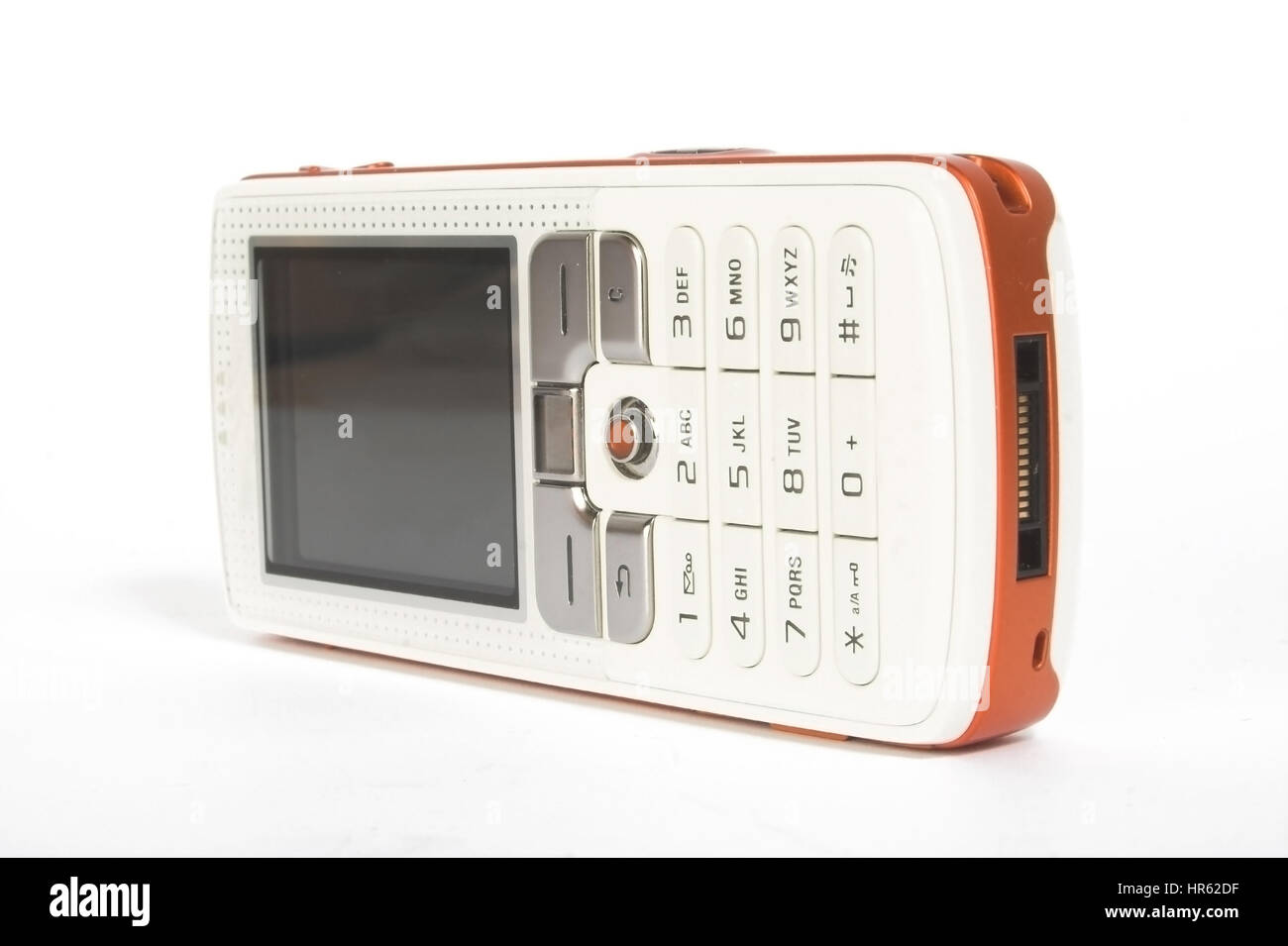funky mobile phone over white resting on the side Stock Photo - Alamy