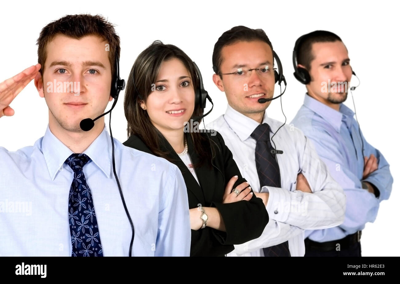 business customer service team over a white background Stock Photo - Alamy