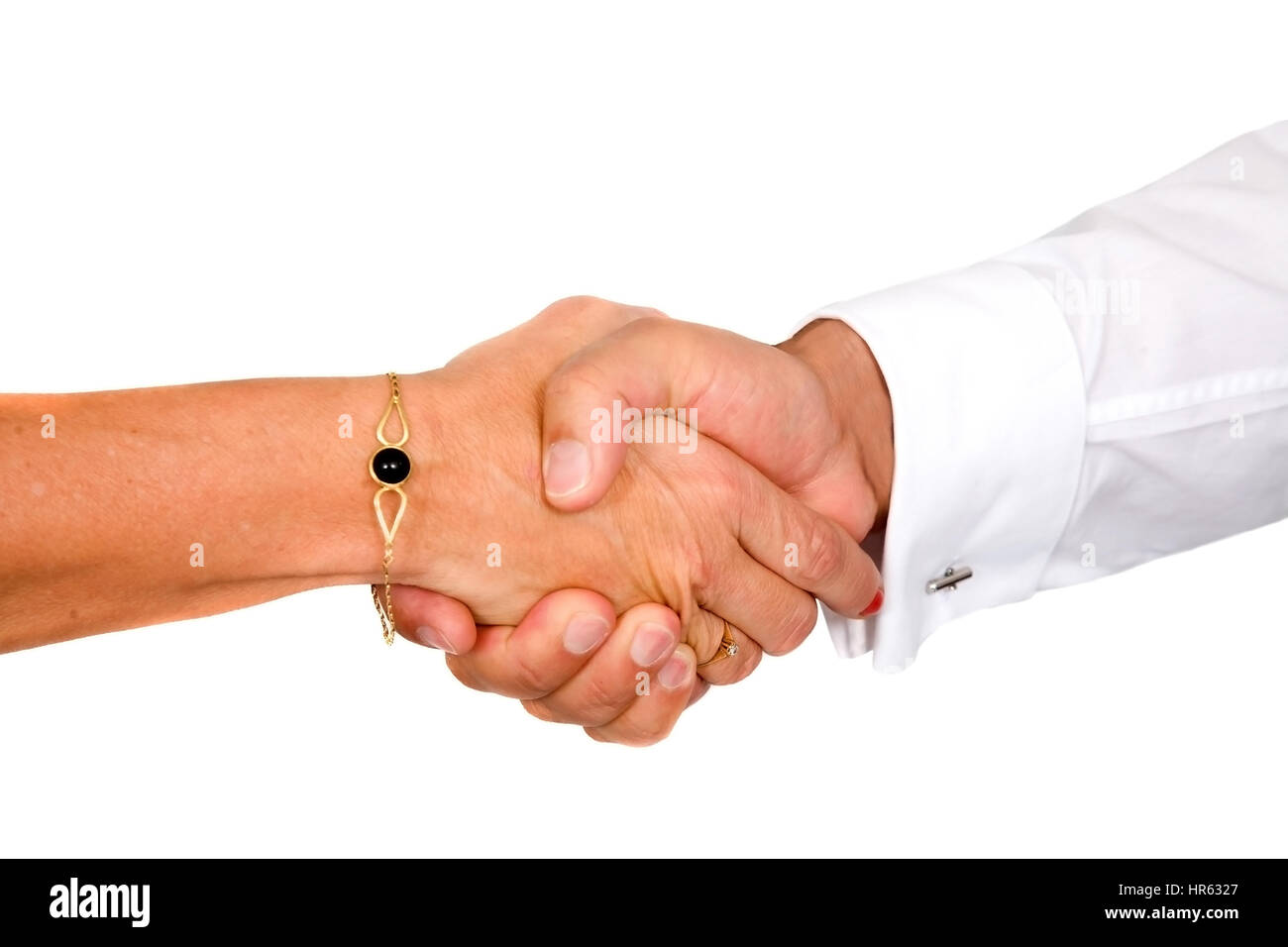 business handshake deal over a white background Stock Photo - Alamy
