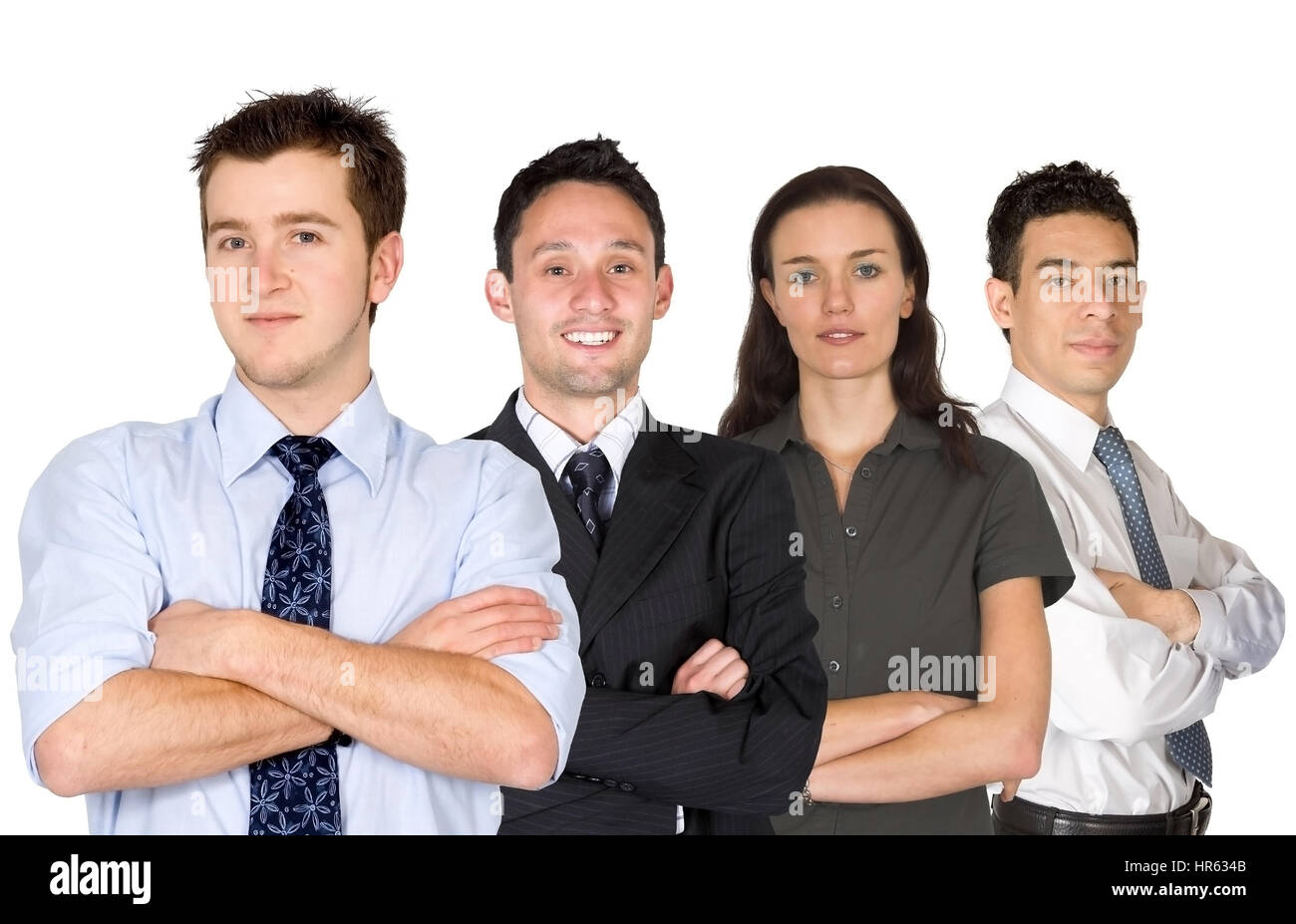 confident business man and his business team - group formed of people ...