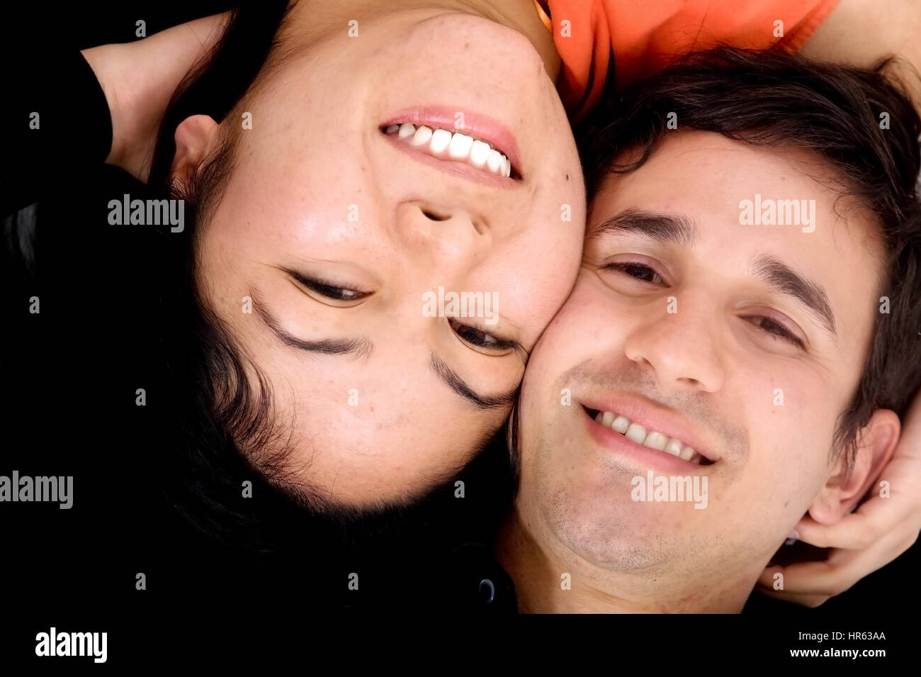 Couple lovers heads together on hi-res stock photography and images - Alamy