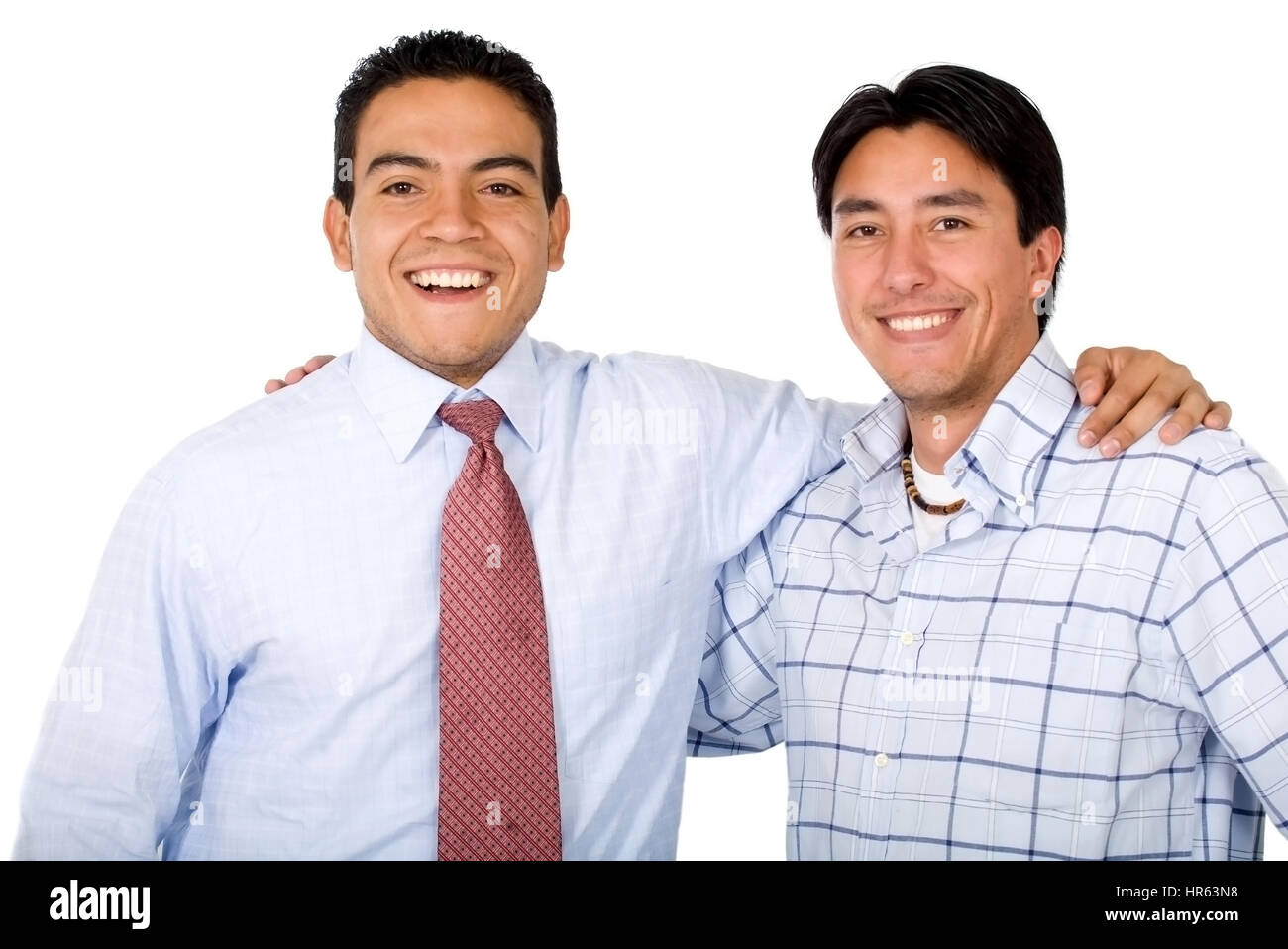 male business partners smiling - isolated over a white background Stock ...