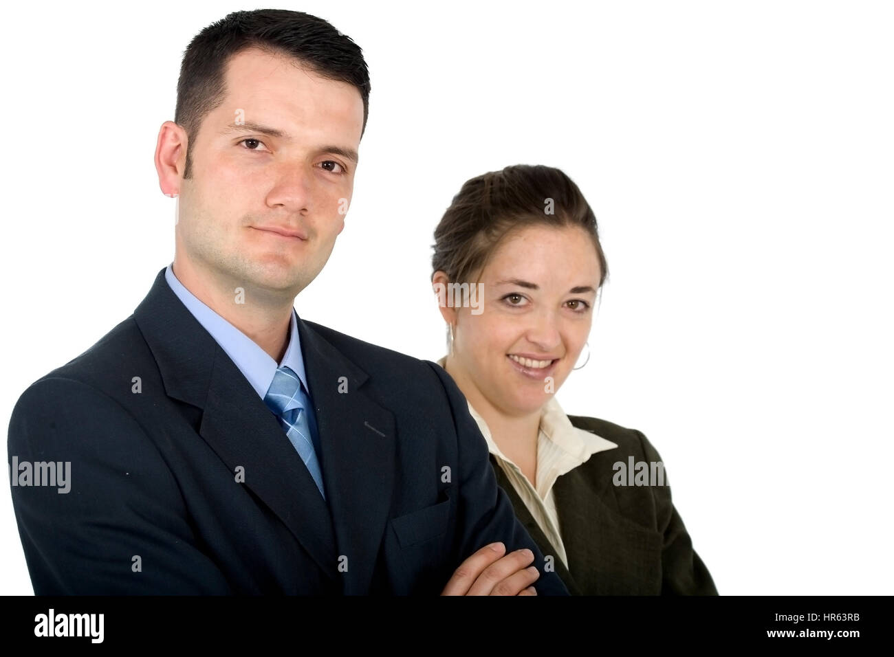 business partnership isolated over a white background Stock Photo - Alamy