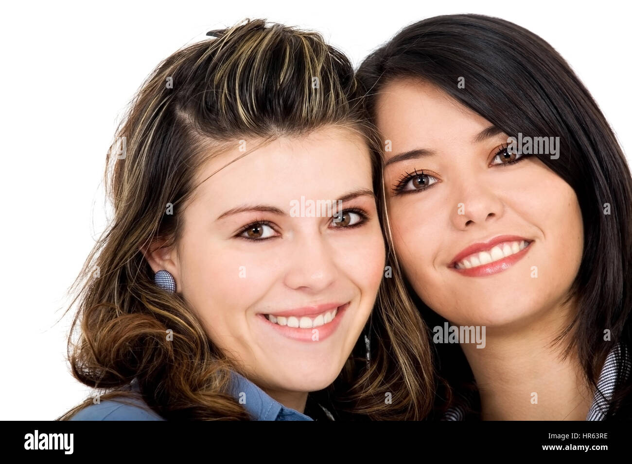 beautiful female friends isolated over a white background Stock Photo ...