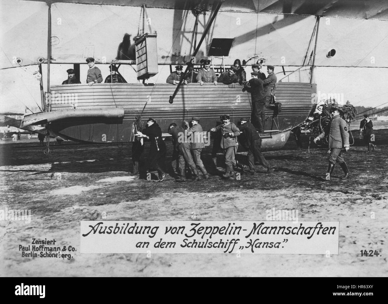 German World War I photographic postcard depicting civilian rigid ...