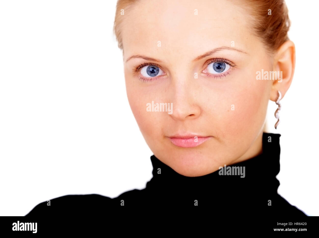 business woman portrait serious isolated over a white background Stock ...