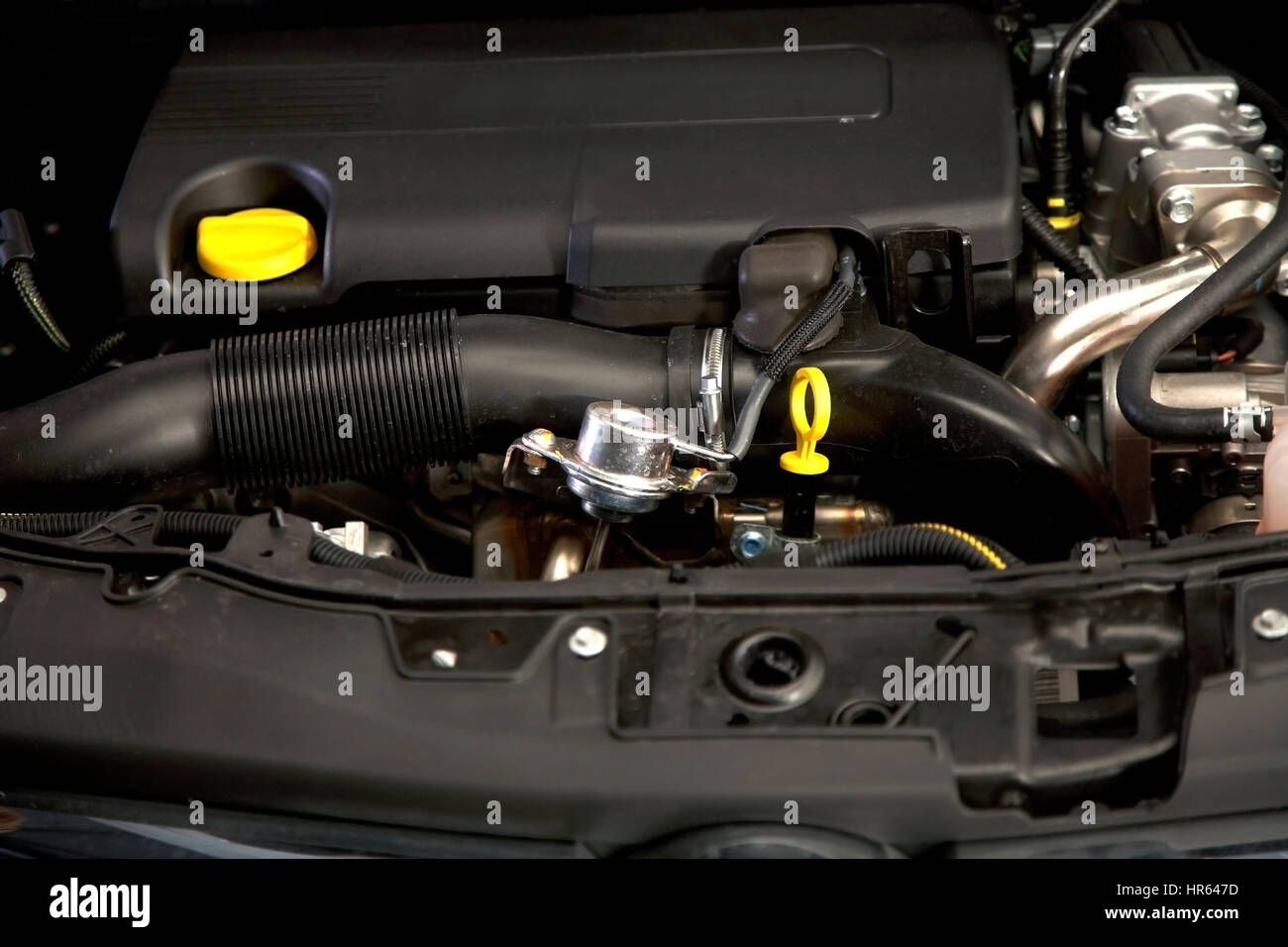 car engine in black - brand new with injection Stock Photo - Alamy