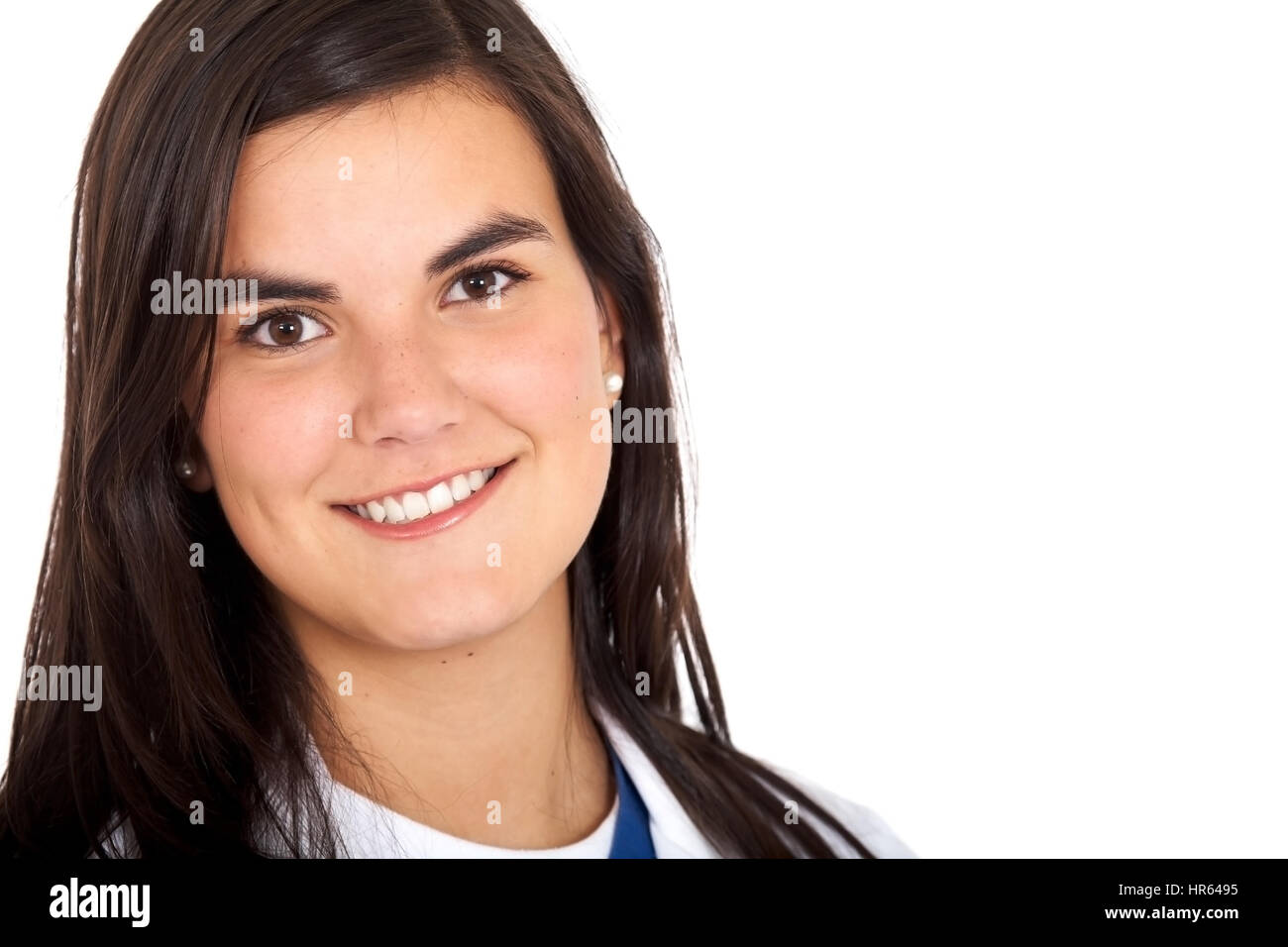 friendly doctor smiling isolated over a white background Stock Photo ...