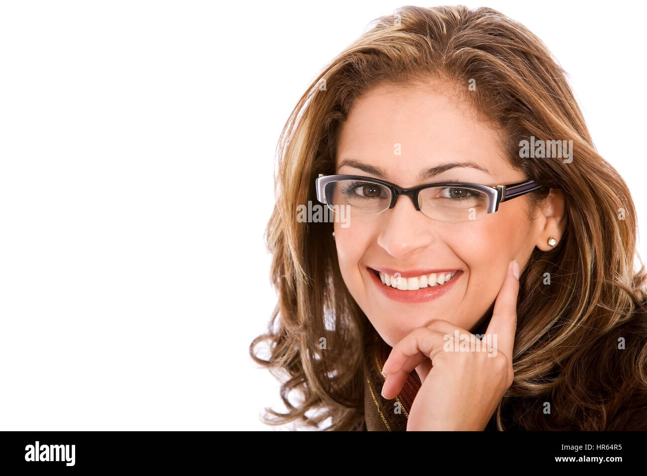 isolated business woman over a white background Stock Photo - Alamy