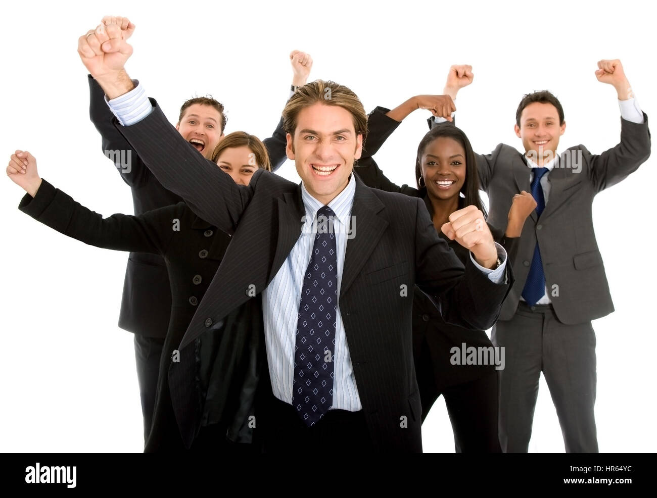 business team success - isolated over a white background Stock Photo ...