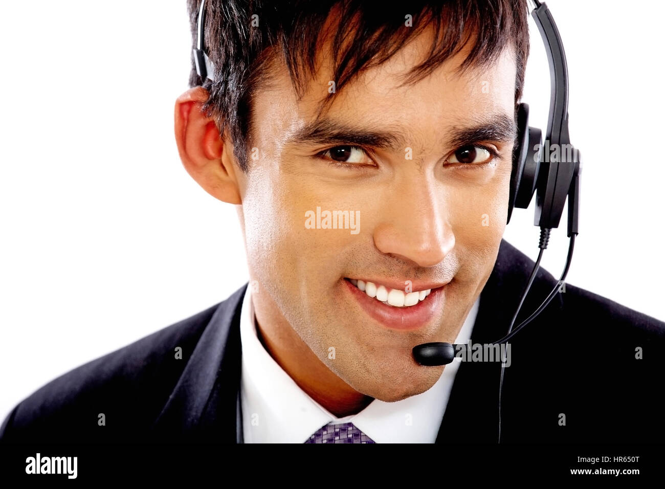Customer Services man - isolated over a white background Stock Photo ...