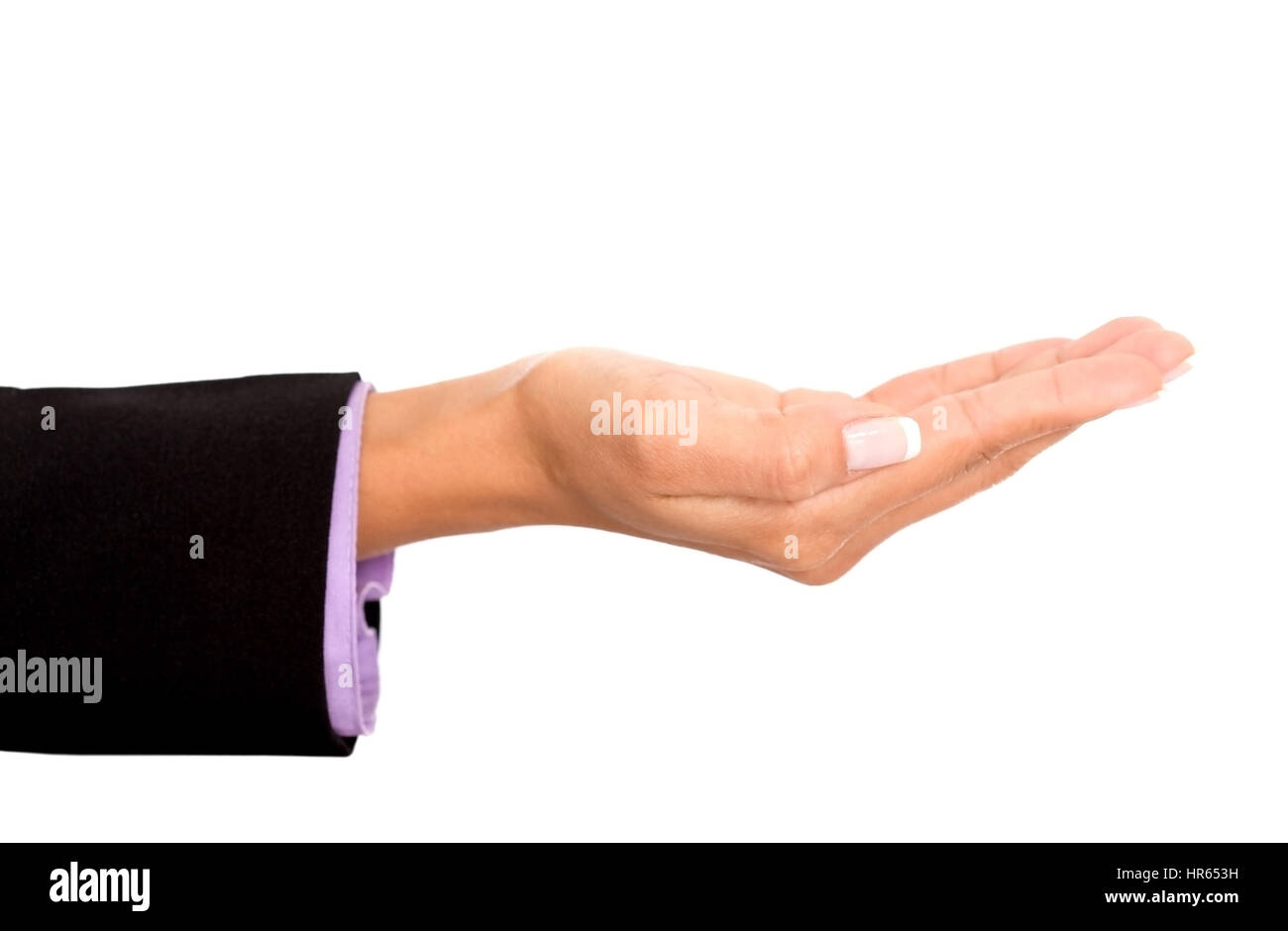 hand holding something isolated over a white background Stock Photo - Alamy