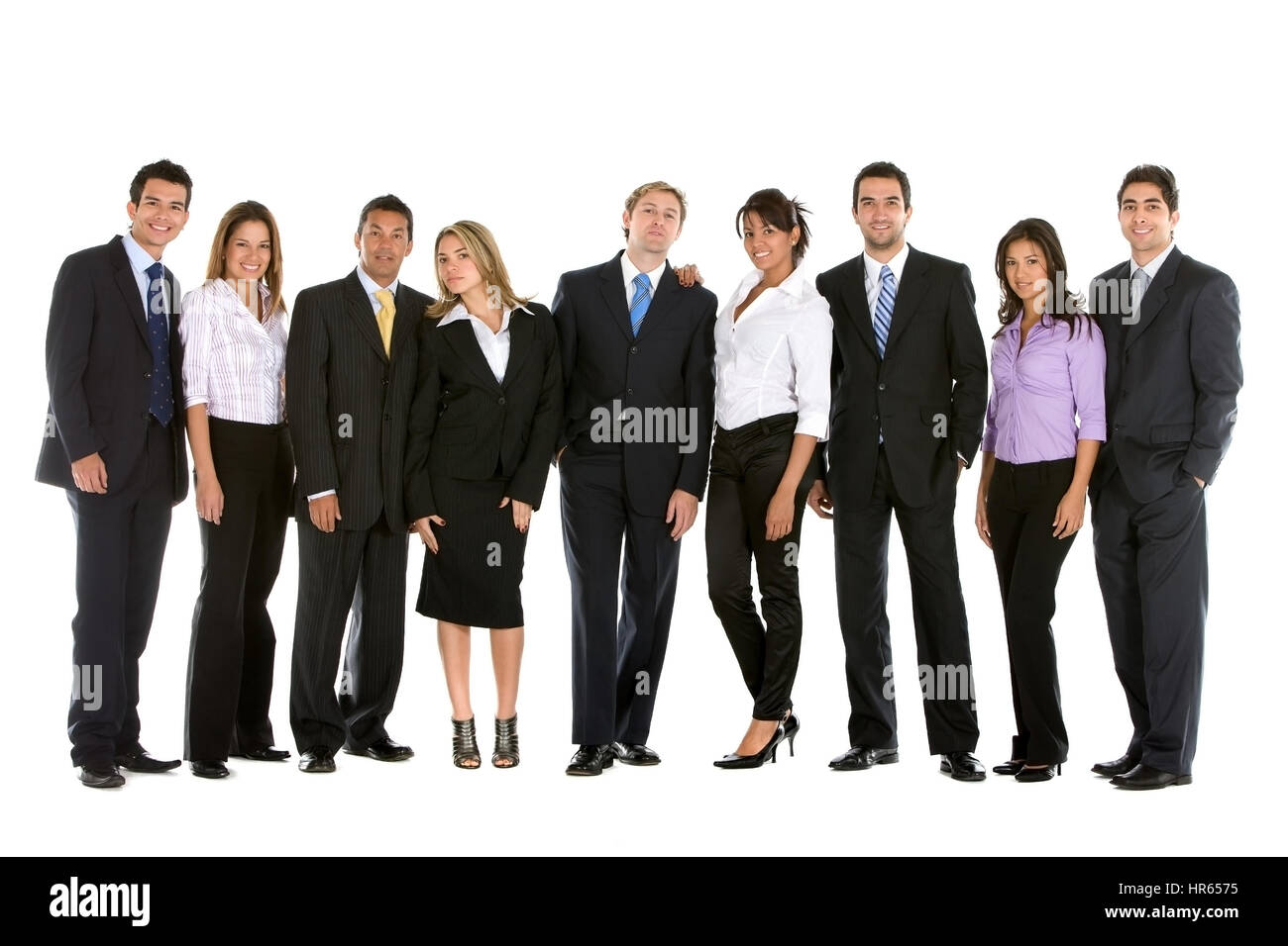 Large business team isolated over a white background Stock Photo - Alamy