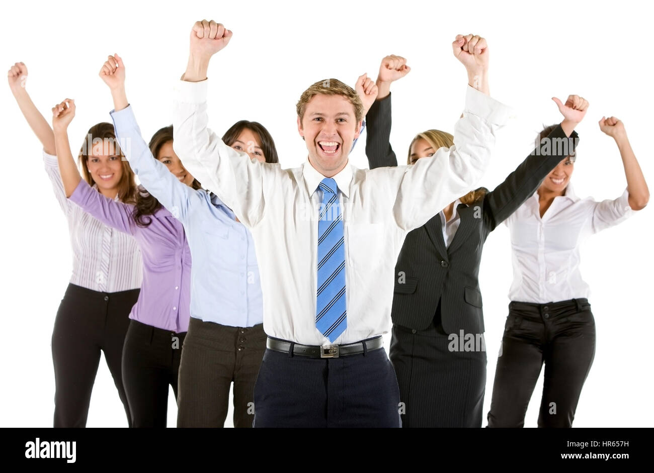 successful business group isolated over a white background Stock Photo ...