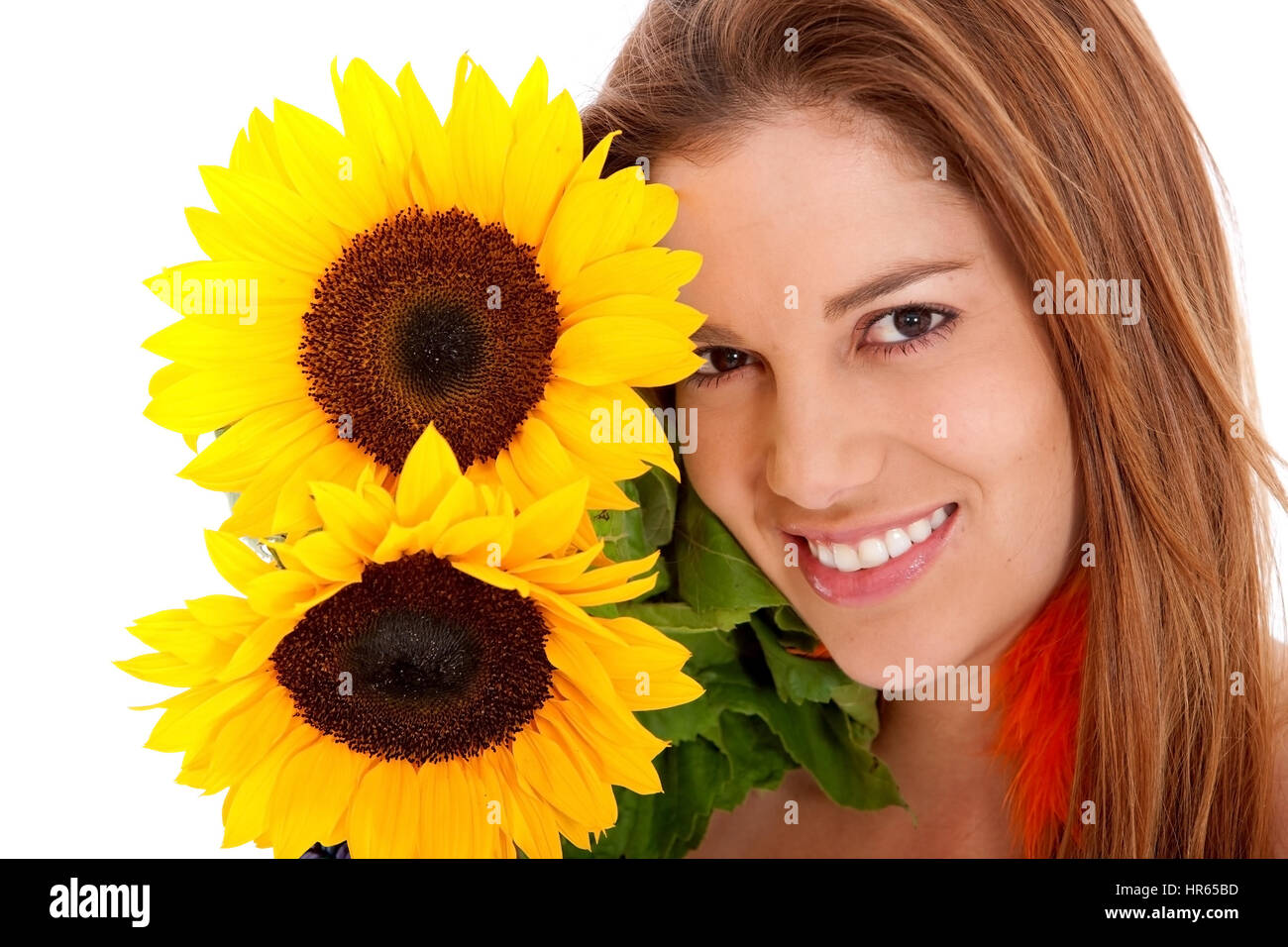 Sunflowers woman smile face happy hi-res stock photography and images ...