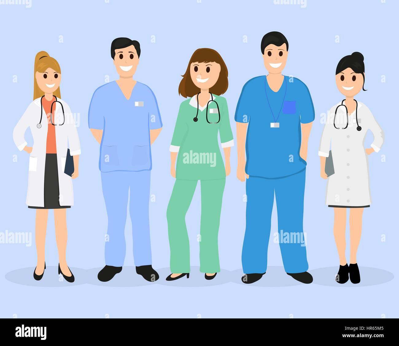 Group of doctors in a hospital, flat design Stock Vector Image & Art ...