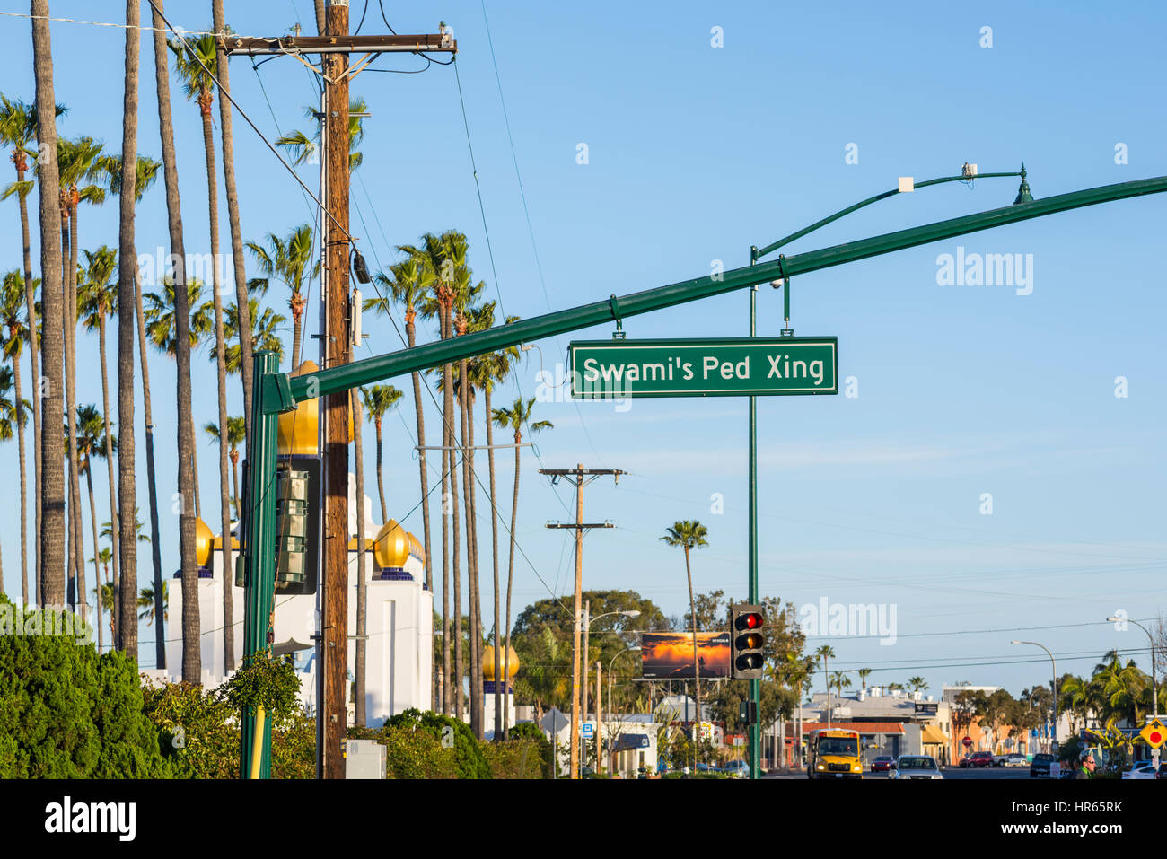 Swami's Ped Xing sign, pedestrian crossing sign. Encinitas, California ...