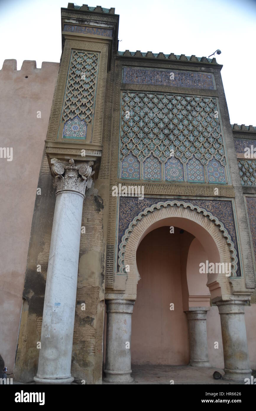 Colorful Lahdim Square in Meknes, Morocco was designed by Sultan Moulay ...