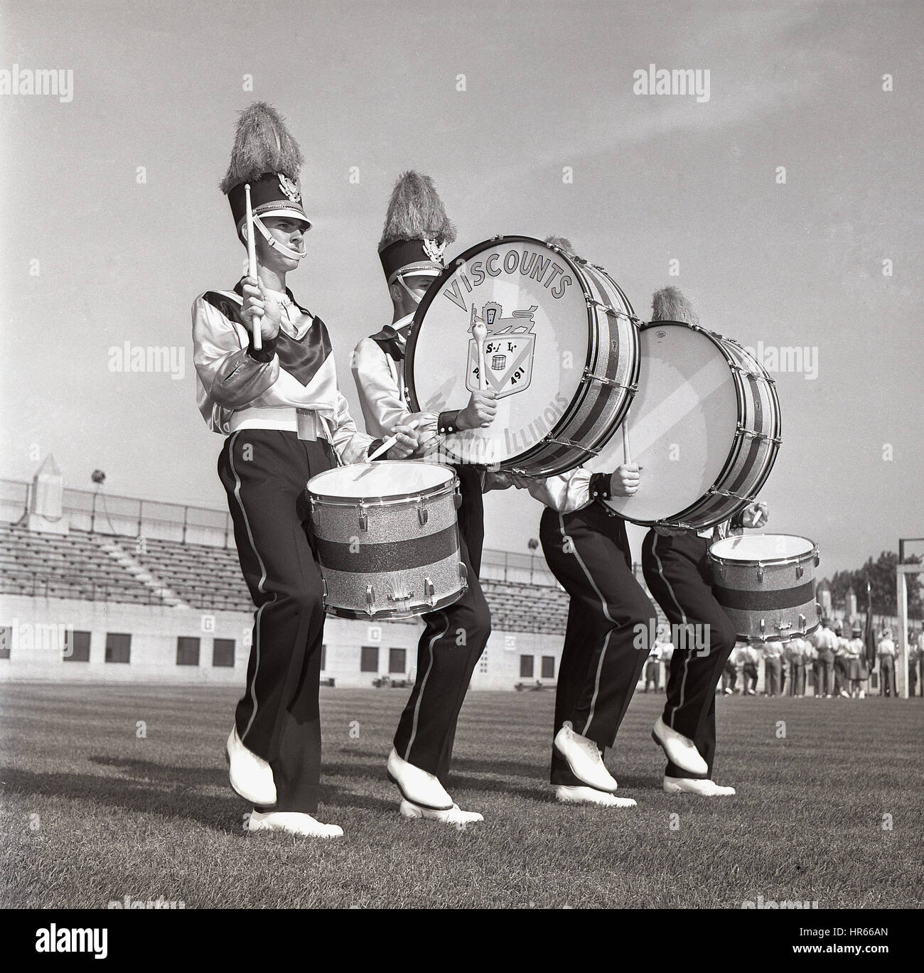 1950s, historical, marching band of the American college football team ...