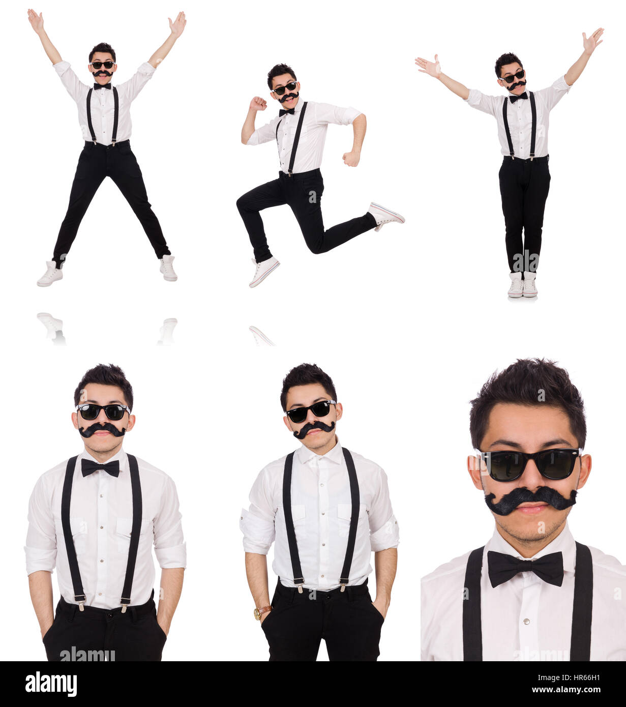 Young man with moustache isolated on white Stock Photo - Alamy