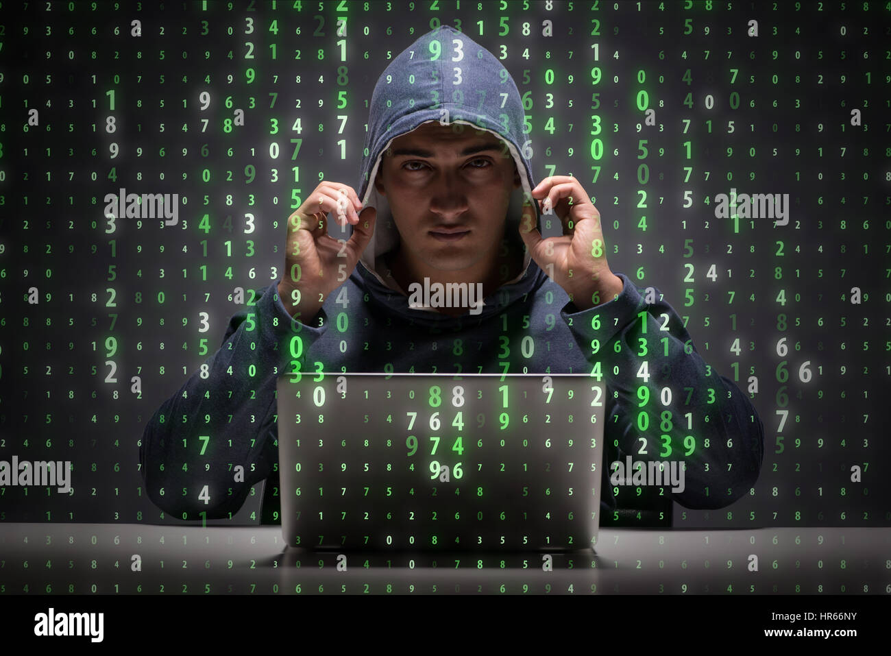 Young hacker in data security concept Stock Photo - Alamy