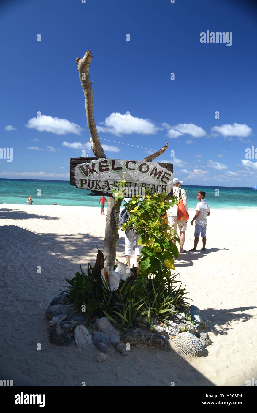 Puka Shell beach on Boracay Stock Photo - Alamy