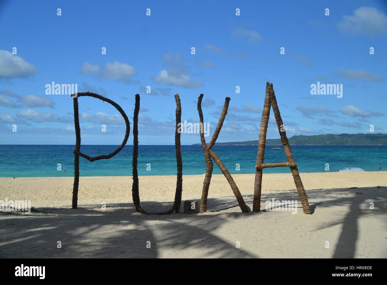 Inteersting sign Puka on sandy and famous beasch on Boracay island ...