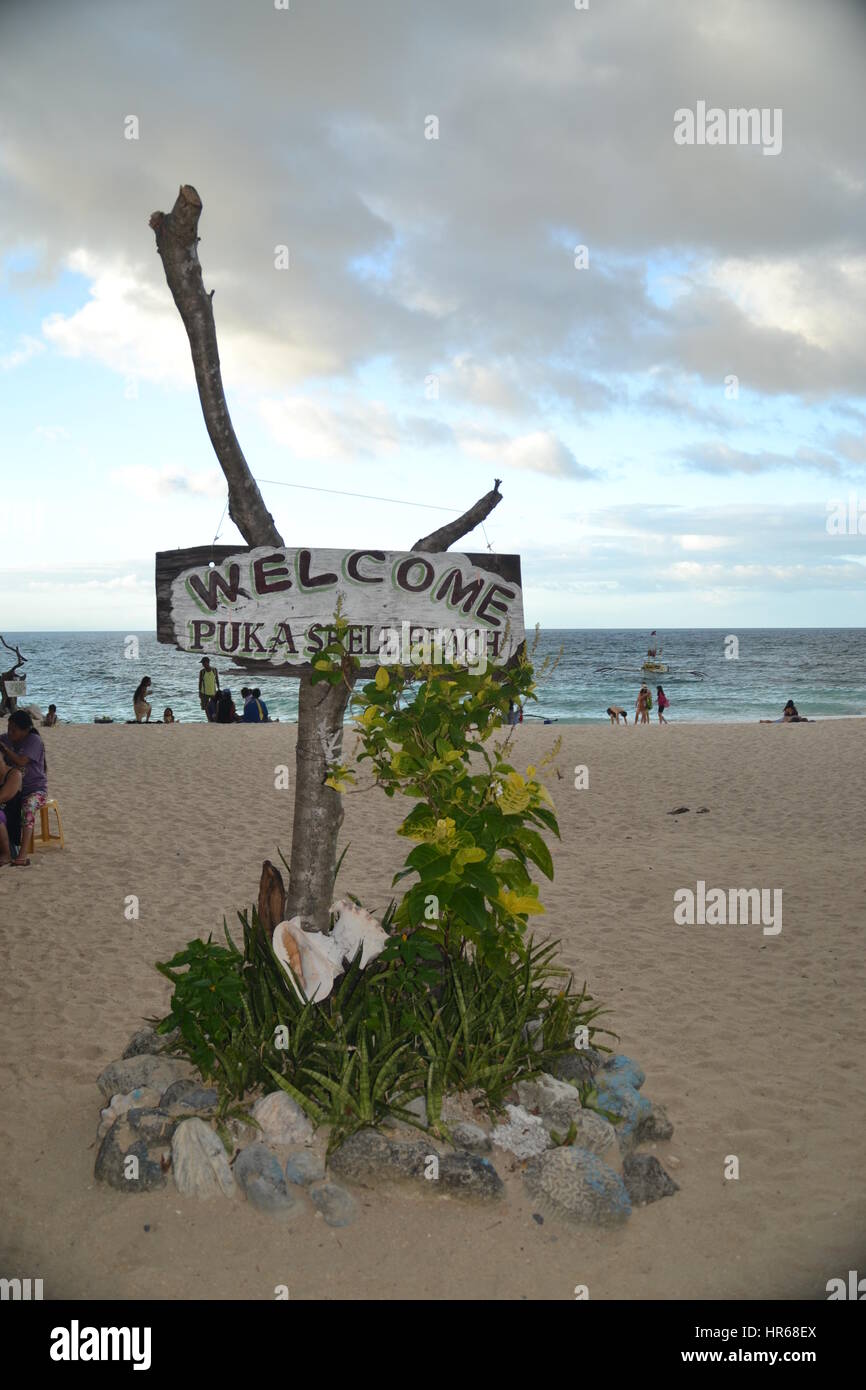 Puka Shell beach on Boracay Stock Photo - Alamy