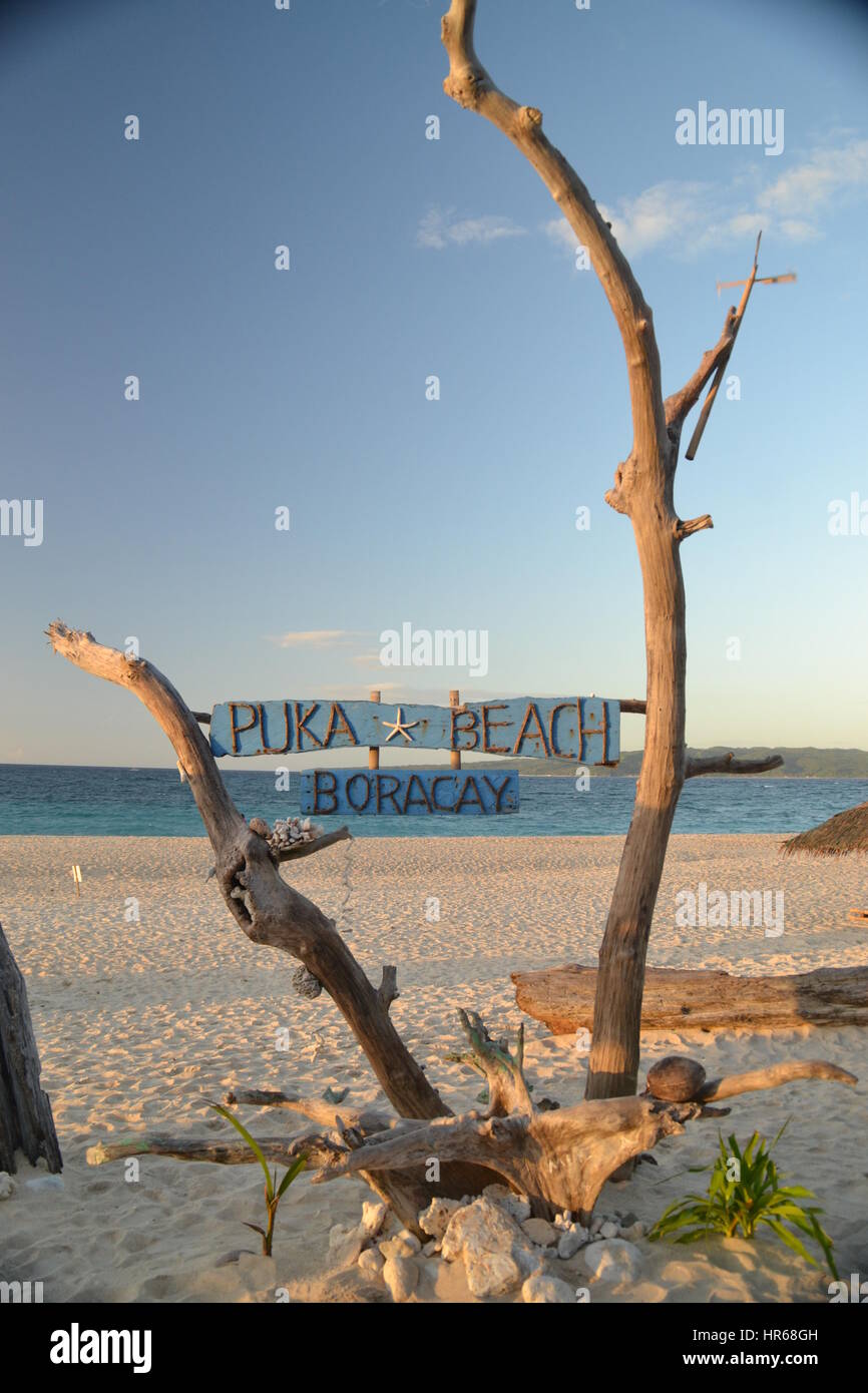 Puka Shell beach on Boracay Stock Photo - Alamy