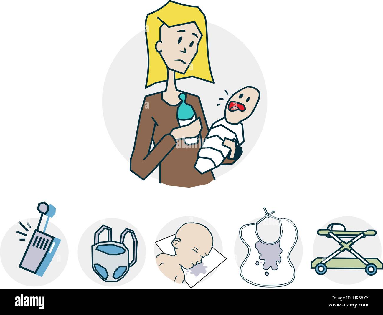 Baby Care icon. Icon on medical subjects. Illustration of a funny ...