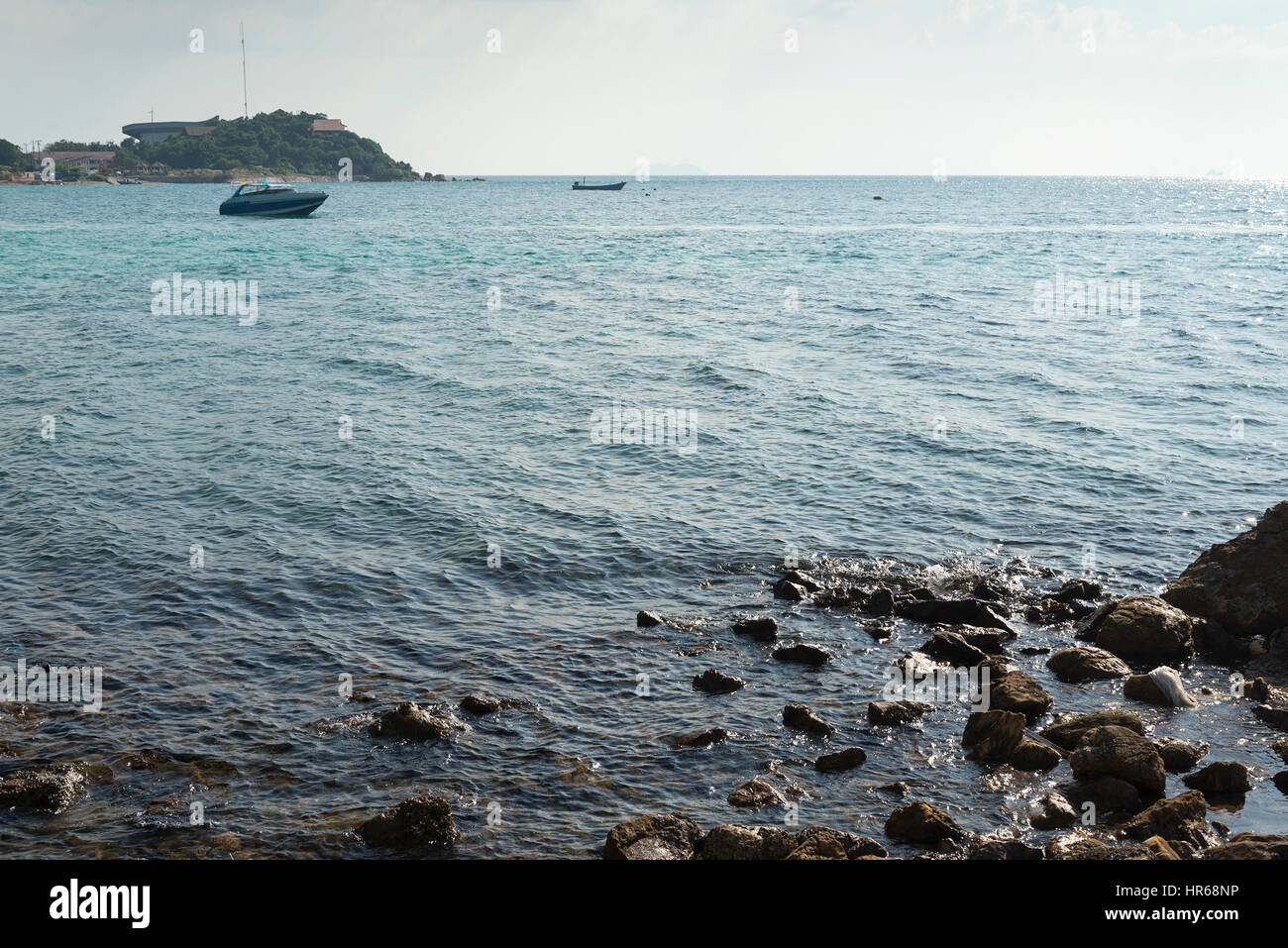 Boat in sea salt day Stock Photo - Alamy