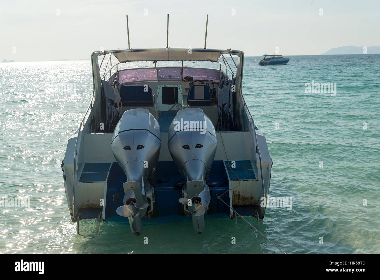 Boat in sea salt day Stock Photo - Alamy