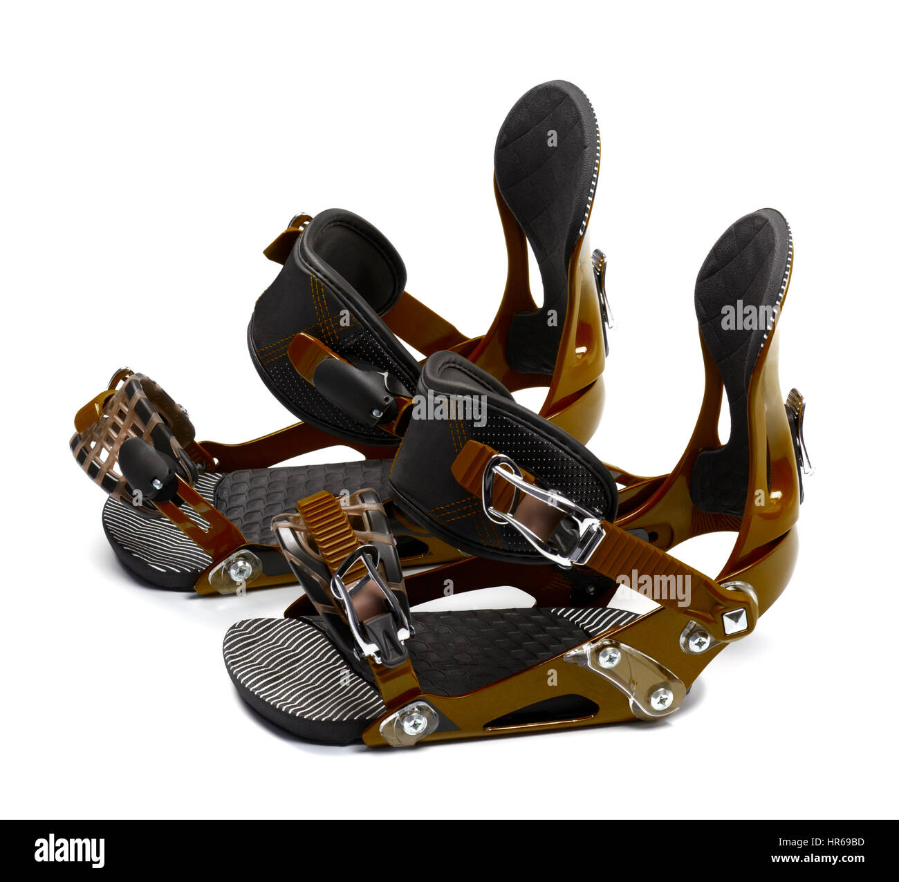 Snowboard bindings. Isolated on white background Stock Photo - Alamy