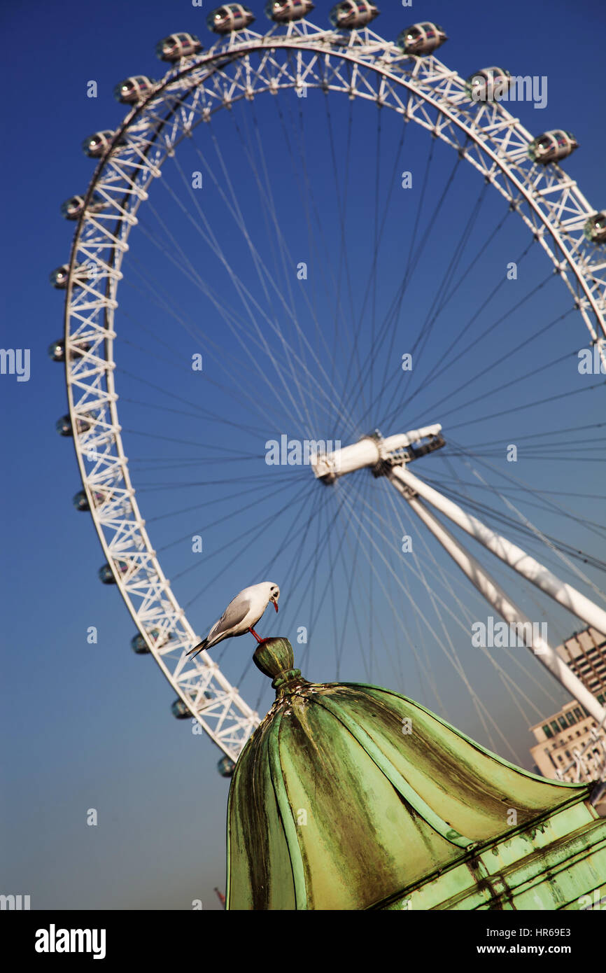 LONDON, UK - JANUARY 26, 2017: The EDF Energy London Eye next to the ...