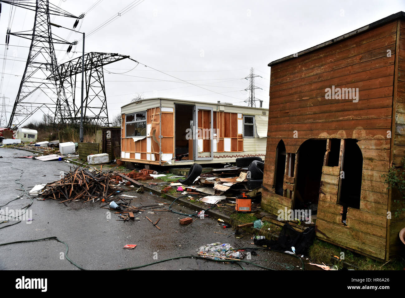 Wrecked caravans hi-res stock photography and images - Alamy