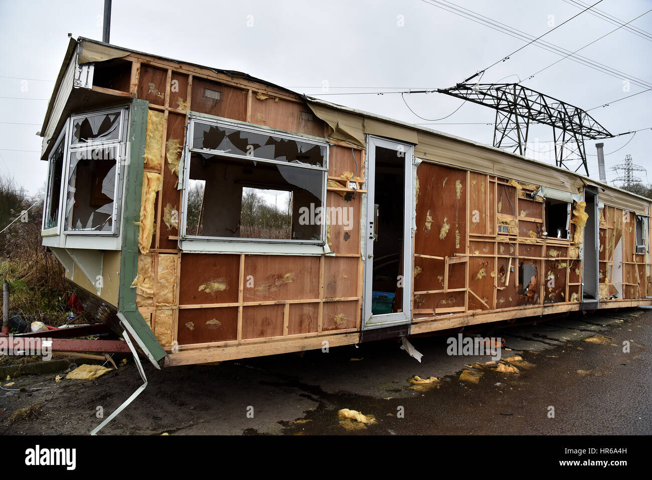 Smashed up caravans hi-res stock photography and images - Alamy