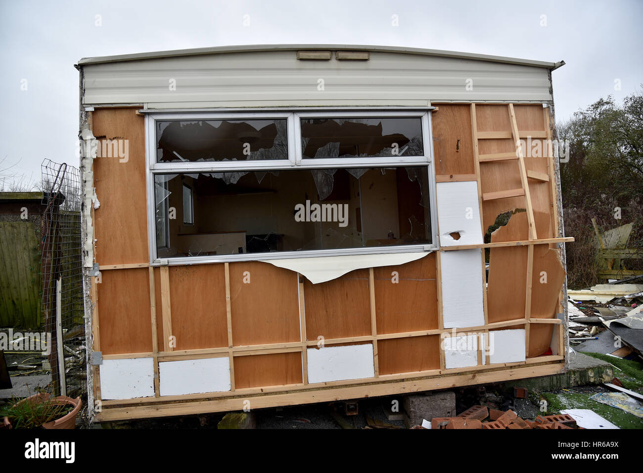 Wrecked caravan hi-res stock photography and images - Alamy