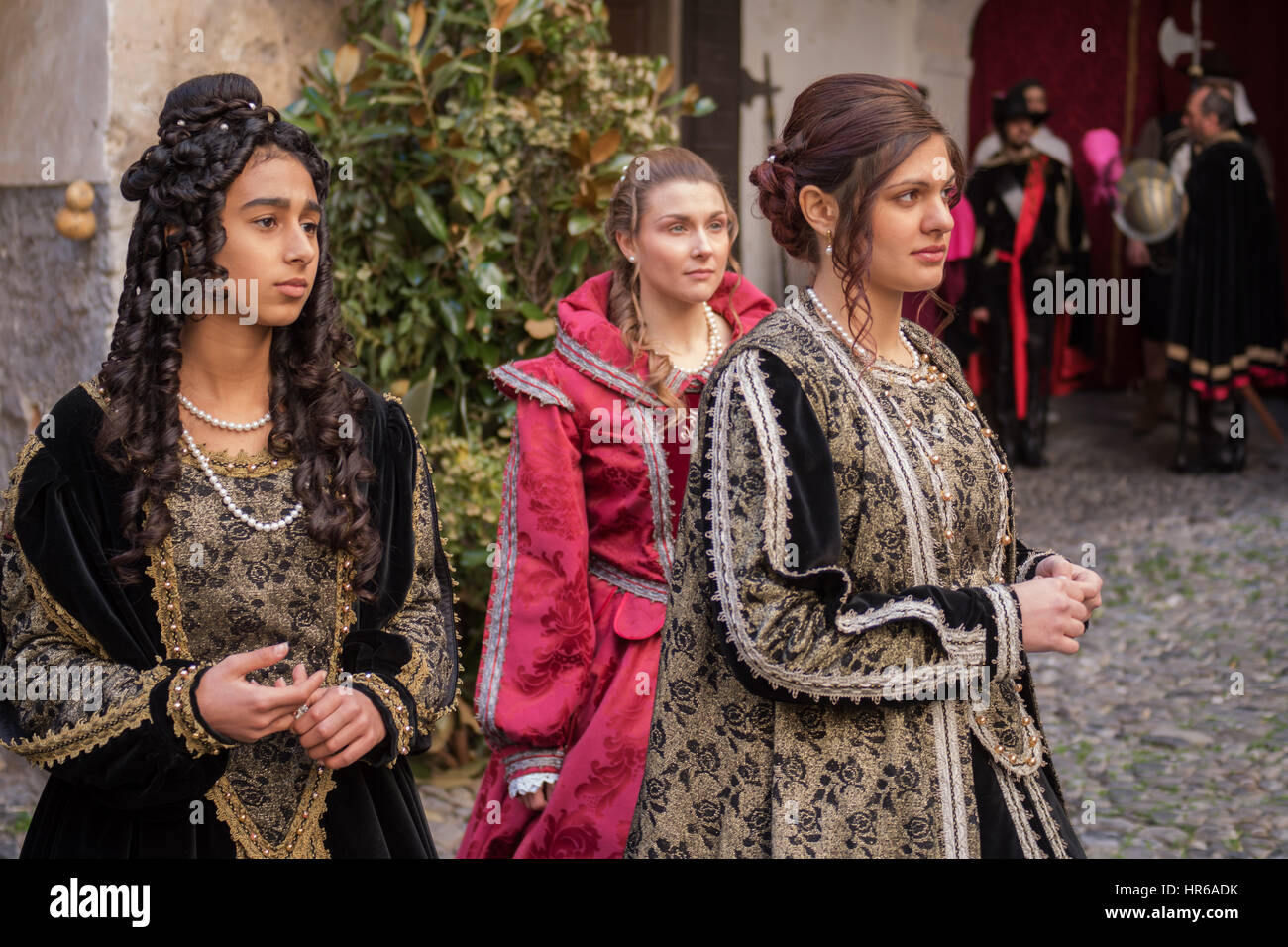 Medieval costume party Stock Photo - Alamy
