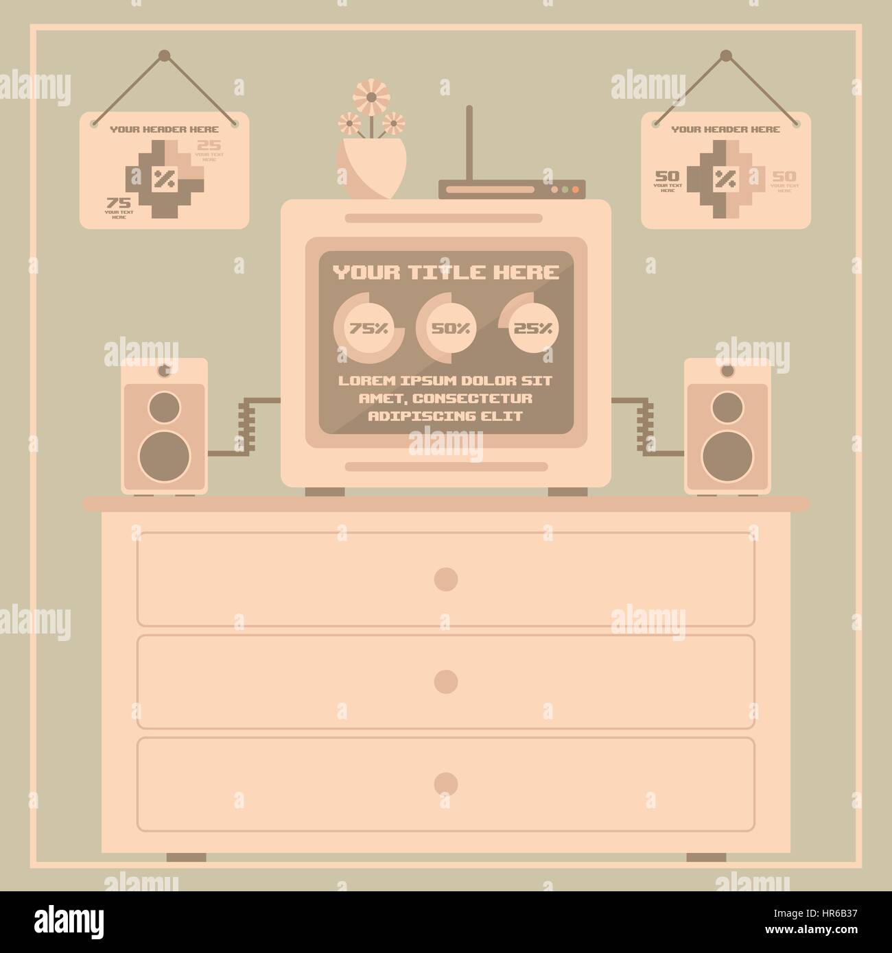 Retro infographics elements. Pixel Art Stock Vector Image & Art - Alamy