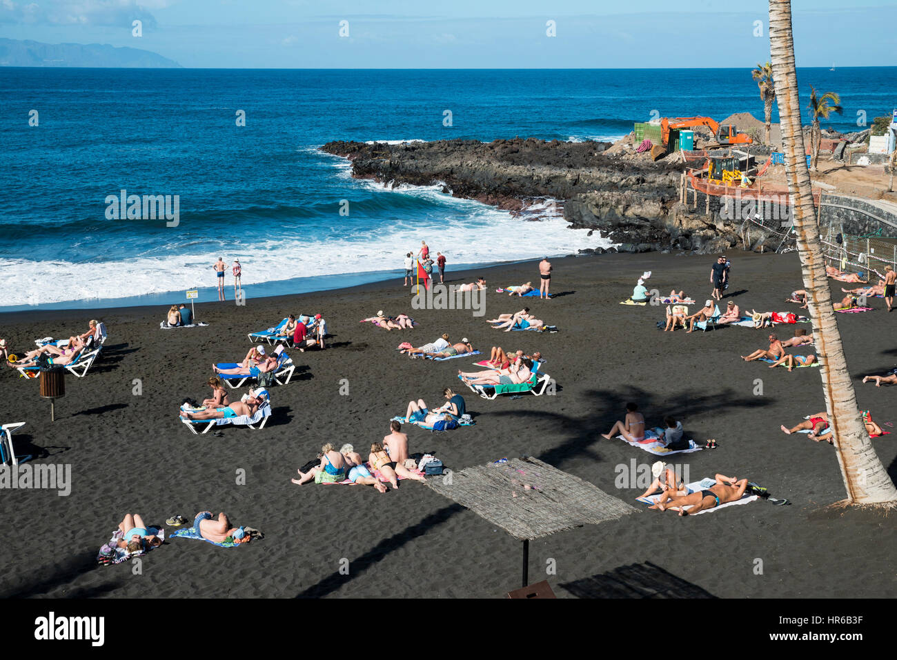 La Arena beach, Puerto de Santiago, Tenerife, Canary Islands, Spain ...