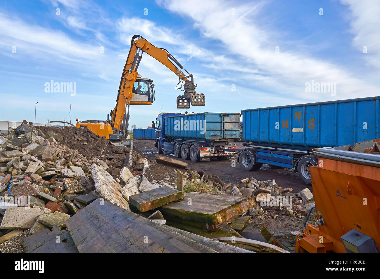 A Liebherr LH24 crane with hydraulic elevated cab and equipped with a ...