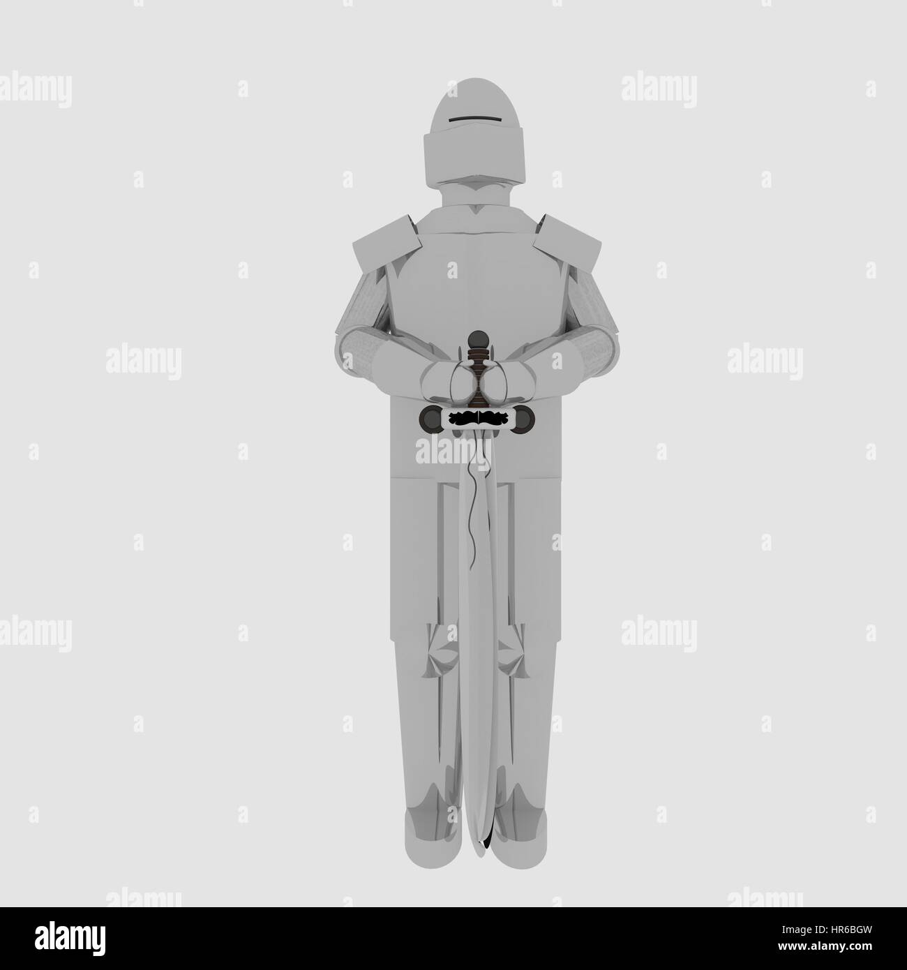 Armor standing over white background, 3d rendering Stock Photo - Alamy